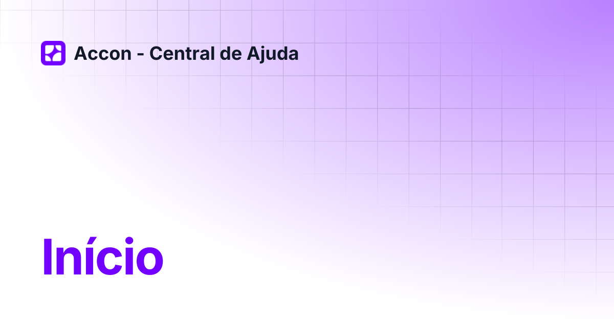Início | Accon - Central de Ajuda